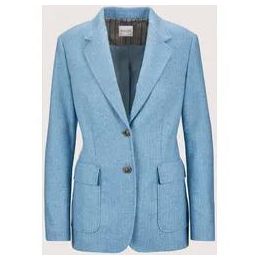 Madeleine Mode Longblazer MADELEINE "Wollblazer Eleganter Businessblazer mit Reverskragen", Damen, Gr. 34, blau (stahlgrau, rauchblau), Obermaterial: 53% Wolle WO. 34% Polyester PES. 12% Polyamid PA. 1% Elasthan EL., Blazer Longblazer