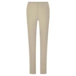 Stoffhose GOLDNER "Elegante 7/8-Hose mit Schlupfbund", Damen, Gr. 42, N-Gr, beige, Obermaterial: 67% Baumwolle CO. 28% Polyamid PA. 5% Elasthan EL., schmal, Hosen Stoffhose, figurschmeichelde Schnittf&uuml;hrung