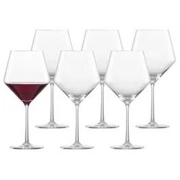 Schott Zwiesel Rotweinglas ZWIESEL GLAS "Burgundergl&auml;ser Pure 692 ml 6er Set transparent", bunt (transparent), 6 tlg., Glas, Trinkgef&auml;&szlig;e, Rotweinglas