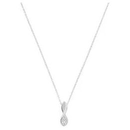 Kette mit Anh&auml;nger Amor "Schmuck Geschenk", silberfarben, wei&szlig;, Halsketten, Damen, Silber 925 (Sterlingsilber), L: 45 B: 1mm, mit Zirkonia (synth.), B:1mm
