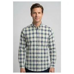 Langarmhemd Fynch-Hatton "Washed Oxford Check", Herren, Gr. XXL, N-Gr, harbor blau, Web, Obermaterial: 100% Baumwolle, kariert, normal h&uuml;ftbedeckend, Rundhals, 2-Knopf-Manschette, Hemden, normale Passform, kariertes Muster, mit Brusttasche