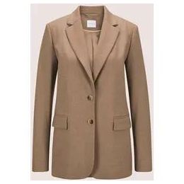 Madeleine Mode Jackenblazer MADELEINE "Blazer Einreihiger Blazer mit Stretchanteil", Damen, Gr. 38, beige (caramel, melange), Obermaterial: 47% Polyester PES. 47% Viskose CV. 6% Elasthan EL., Modern, Blazer