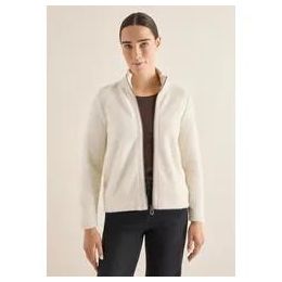 Cardigan Cecil, Damen, Gr. XXL (46), light greige, Stoff, 65% Polyamid, 23% Polyester, 12% Viskose, unifarben, normal normal, hoch geschlossener Ausschnitt, abgesteppt, Strickjacken, mit Federgarn