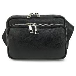 Schultertasche Harpa "THEA", Damen, Gr. B/H/T: 6,5cm x 16cm x 23cm, schwarz, Leder, unifarben, Taschen Schultertasche, mit seperatem Seitenfach