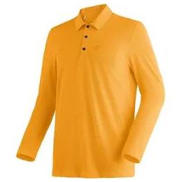 Langarm-Poloshirt Maier Sports "Long Pique Polo M", Herren, Gr. XL, hellorange, 60% Baumwolle, 40% Polyester, Rundhals, Shirts