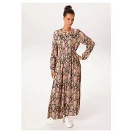 Maxikleid Aniston CASUAL, Damen, Gr. 48, N-Gr, bunt (schwarz, malve, orange, gr&uuml;n, beige, wollwei&szlig;, gelb, braun), Web, Obermaterial: 100% Viskose, Paisley, bedruckt, gemustert, figurumspielend kn&ouml;chelfrei, Rundhals, 1-Knopf-Manschette, Kleider Maxikleid, mit fantasievollem Paisley-Muster bedruckt - NEUE KOLLEKTION