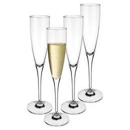 Villeroy & Boch Champagnerglas VILLEROY & BOCH "Champagnergl&auml;ser Maxima 120 ml 4er Set transparent", bunt (transparent), Glas, Trinkgef&auml;&szlig;e