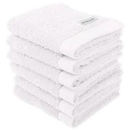 G&auml;stehandtuch Tom Tailor "G&auml;stetuch Color Bath Guest Towel 6er Pack" Gr. S, wei&szlig;, B:30cm, Obermaterial: 100% Baumwolle CO., Handt&uuml;cher