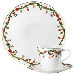 Geschirr-Set Hutschenreuther "Geschirr-Set Nora Christmas 3er Set bunt", bunt, 3 tlg., Porzellan, Geschirr-Sets, Kaffeeservice Geschirr-Set