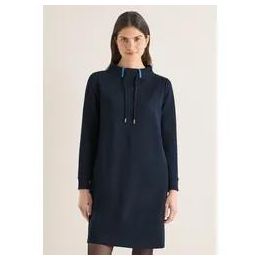 Midikleid Cecil, Damen, Gr. M (40), US-Gr&ouml;&szlig;en, universal blau, Stoff, 53% Polyester, 40% Baumwolle, 7% Elasthan, unifarben, normal kniefrei, hoch geschlossener Ausschnitt, B&uuml;ndchen, Kleider Midikleid, mit Stehkragen