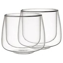 Villeroy & Boch Thermoglas VILLEROY & BOCH "Cappuccino-Becher Artesano Hot & Cold 250 ml 2er Set transparent", bunt (transparent), 2 tlg., Glas, Trinkgef&auml;&szlig;e