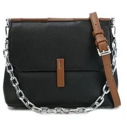 Schultertasche Harpa "KOA", Damen, Gr. B/H/T: 10cm x 17cm x 25cm, schwarz, Polyurethan (PU), unifarben, Taschen Schultertasche, mit unterteiltem Hauptfach