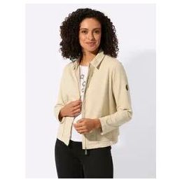 Shirtjacke Casual Looks "Sweatjacke", Damen, Gr. 52, sand, 100% Baumwolle, unifarben, Shirts Shirtjacke