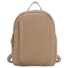 Rucksack Tamaris "Rucksack TAS Kimi", Damen, Gr. B/H/T: 26cm x 31cm x 13cm, grau (taupe 900), Obermaterial: 60% Polyurethan PU. 40% Polyester PES., Rucks&auml;cke Rucksack
