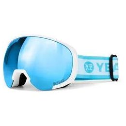 Skibrille YEAZ "Ski- und Snowboard-Brille hellblau/matt wei&szlig; BLACK RUN", blau, Sportbrillen