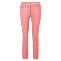 7/8-Hose GOLDNER "Schmale Stretchhose BELLA", Damen, Gr. 42, N-Gr, rosa (lachsrosa), Obermaterial: 65% Baumwolle CO. 31% Polyester PES. 4% Elasthan EL., normal, Hosen 7/8-Hose, Ohne
