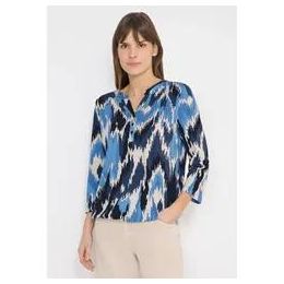 3/4-Arm-Shirt Cecil, Damen, Gr. XXL (46), cloud blau, Web, 50% Modal, 50% Baumwolle, gemustert, normal normal, Rundhals, abgesteppt, Shirts 3/4-Arm-Shirt, mit 3/4 &Auml;rmeln