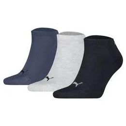 Sneakersocken Puma "Socken Sneaker Plain 3P 3er Pack", Damen, Gr. 39-42, blau (blau, grau), Obermaterial: 66% Baumwolle CO. 18% Polyamid PA. 14% Polyester PES. 2% Elasthan EL., Socken Sneakersocken