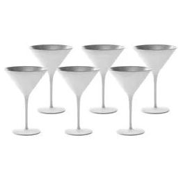 Cocktailglas ST&Ouml;LZLE "Cocktailschalen Elements 240 ml 6er Set", bunt (wei&szlig;, silber), Glas, Trinkgef&auml;&szlig;e, Cocktailglas