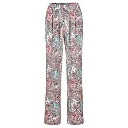 Stoffhose GOLDNER "Kurzgr&ouml;&szlig;e Lange Viskose Schlupfhose mit Paisley-Print und weitem Bein", Damen, Gr. 19, K-Gr, rosa (ros&eacute;, gemustert), Obermaterial: 100% Viskose CV., weit, Hosen Stoffhose, Stecktaschen