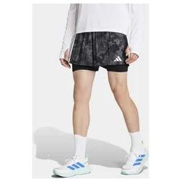 Laufshorts Adidas PERFORMANCE "ADI365 SPRAY DYE 2IN1", Herren, Gr. L, N-Gr, grau four, normal, gr., Obermaterial: 100% Polyamid, Hosen