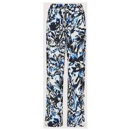 Madeleine Mode Chinos MADELEINE "Druckhose Sommerhose mit Allover-Print", Damen, Gr. 42, N + K Gr, wei&szlig; (wei&szlig;, marine), Obermaterial: 100% Viskose CV., Hosen