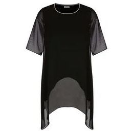 Kurzarmshirt Alba Moda "Longshirt Longshirt", Damen, Gr. 34, schwarz, Obermaterial: 95% Viskose CV. 5% Elasthan EL., Modern, figurumspielend, Shirts
