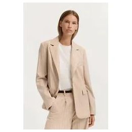 Kurzblazer Bugatti "Regular Fit", Damen, Gr. 40, 50, beige, Canvas, 73% Polyester, 24% Viskose, 3% Elasthan, gestreift, regular fit, Blazer Kurzblazer, mit Reverskragen und Streifen