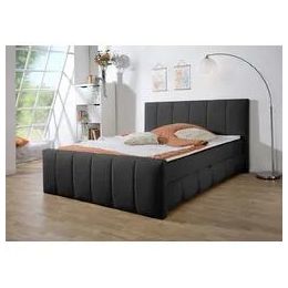 Boxbett Home Affaire "Hanelore inkl. Bettkasten und Topper", schwarz, B:192cm L:220cm, Komplettbetten, Boxbett mit Bettkasten und Fu&szlig;teil, inkl. Topper