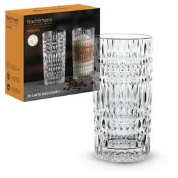Latte-Macchiato-Glas Nachtmann "Latte Macchiato Gl&auml;ser Ethno Barista 434 ml 2er Set transparent", bunt (transparent), Glas, Trinkgef&auml;&szlig;e, Latte-Macchiato-Glas