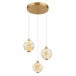 Globo LIGHTING LED Pendelleuchte "VIRINA", goldfarben, 1 Stk., Leuchten, H&auml;ngelampe/H&auml;ngeleuchte/Wohnzimmer/Esstisch/elegant, LED Pendelleuchte