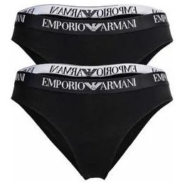 Slip Emporio Armani "Slip ESSENTIAL COTTON 2er Pack", Damen, Gr. L, schwarz, Obermaterial: 95% Baumwolle CO. 5% Elasthan EL., Unterhosen Slip