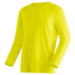 Langarmshirt Maier Sports "Long Sleeve Jersey M", Herren, Gr. L, gr&uuml;ngelb, 50% Baumwolle, 50% Polyester, Rundhals, Shirts Langarmshirt