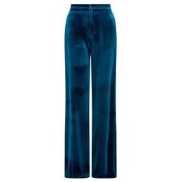 Lily & Lionel Jerseyhose LILY AND LIONEL "Valerie Straight Leg Velvet Trouser Damen", Damen, Gr. 36, Normalgr&ouml;&szlig;en, teal, 100% Baumwolle, normal, Hosen Jerseyhose
