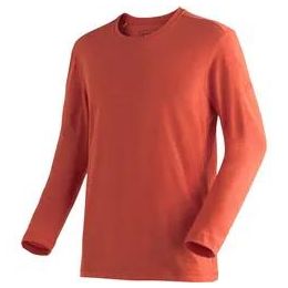 Langarmshirt Maier Sports "Long Sleeve Jersey M", Herren, Gr. L, ziegelrot, 50% Baumwolle, 50% Polyester, Rundhals, Shirts Langarmshirt