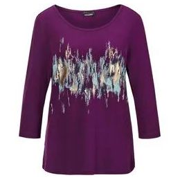 Print-Shirt GOLDNER "Shirt", Damen, Gr. 38, pink (beere), Obermaterial: 95% Viskose CV. 5% Elasthan EL., normal, U-Boot-Ausschnitt, Tubular, Shirts, stretchbequemer Viskosejersey