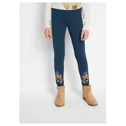 Thermoleggings bonprix "Thermo-Leggings", M&auml;dchen, Gr. 134, N-Gr, blau (dunkelblau), Obermaterial: 95% Baumwolle, 5% Elasthan, Hosen, aus Baumwolle und Elasthan, bequeme Passform