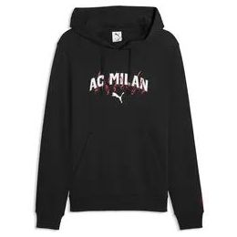 Hoodie Puma "AC Milan ftblCulture Hoodie Herren", Herren, Gr. L, schwarz, wei&szlig;, Obermaterial: 68% Baumwolle, 32% Polyester. Kapuzenfutter: 100% Baumwolle. Rippe: 97% Baumwolle, 3% Elasthan, normal, Sweatshirts Hoodie