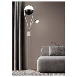 Trio LEUCHTEN LED Stehlampe "CHRIS, LED Stehleuchte, mit Lesearm, Drehdimmer", greige, 2, &Oslash; 28cm H: 180cm, 1 Stk., Leuchten, flexibles Leselicht getrennt schalten + dimmen, warmwei&szlig;es Licht 3000K, LED Stehlampe