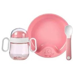 Kindergeschirr-Set Mepal "Babygeschirr Mio 3er Set", pink (deep pink), Kunststoff, Geschirr-Sets