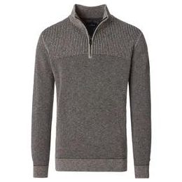 Troyer Casamoda "Casamoda Stricktroyer uni", Herren, Gr. S, braun, 100% Baumwolle, Pullover Troyer