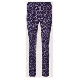 Madeleine Mode Leggings MADELEINE "Leggings Gerade Jersey-Leggings mit Animal-Print", Damen, Gr. 20, N + K Gr, schwarz (lila, schwarz), Obermaterial: 69% Polyester PES. 27% Viskose CV. 2% Elasthan EL. 2% Polyacryl PAN., Modern, gerade, Hosen Leggings