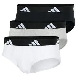 Slip Adidas ORIGINALS "Slip 3er Pack", Herren, Gr. S, bunt (schwarz, wei&szlig;, grau), Obermaterial: 95% Baumwolle CO. 5% Elasthan EL., Unterhosen Slip