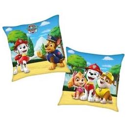 Dekokissen PAW PATROL "PAW PATROL", bunt (bunt, bedruckt), B:40cm L:40cm, Polyester, Dekokissen_Sitzkissen_Kissenh&uuml;llen, Wendekissen mit tollem PAW PATROL Motiv