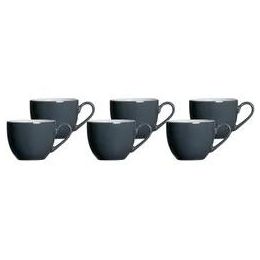 Ritzenhoff & Breker Espressotasse RITZENHOFF & BREKER "Espressotassen Doppio 80 ml 6er Set", grau (anthrazit), Porzellan, Trinkgef&auml;&szlig;e, Espressotasse