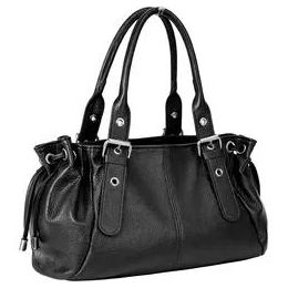 Schultertasche "Bergamo", Damen, Gr. B/H/T: 35cm x 22cm x 10cm onesize, schwarz, Leder, Collezione Alessandro, Taschen Schultertasche, aus echtem Leder, Made in Italy