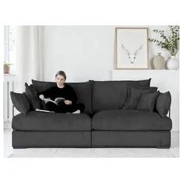 Big-Sofa Home Affaire "Casa XL, B: 190 cm", anthrazit, B:190cm T:123cm, 100% Polyester, Sofas, Big-Sofa, 4 Zierkissen, Mega-Sofa, in Cord oder Chenille-Struktur, Federkern