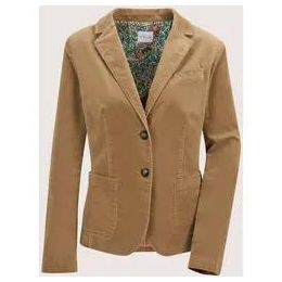 Madeleine Mode Jackenblazer MADELEINE "Samtblazer Samtblazer mit Stretch-Komfort", Damen, Gr. 38, beige (berber), Obermaterial: 98% Baumwolle CO. 2% Elasthan EL., Modern, Blazer, Sportsamt Blazer