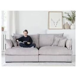 Big-Sofa Home Affaire "Casa XL, B: 190 cm", beige, B:190cm T:123cm, 100% Polyester, Sofas, Big-Sofa, 4 Zierkissen, Mega-Sofa, in Cord oder Chenille-Struktur, Federkern