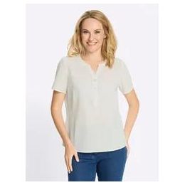 Schlupfbluse Classic Basics, Damen, Gr. 46, ecru, 100% Polyester, unifarben, Rundhals, Blusen Schlupfbluse